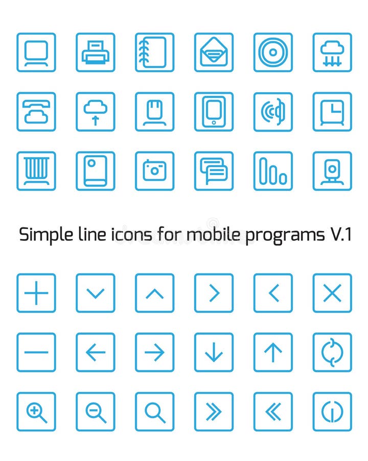 Icons form of fine lines stock vector. Illustration of application ...