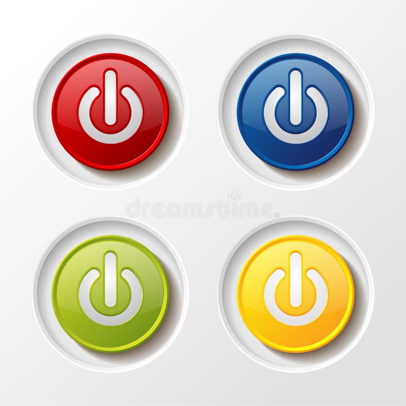 TV Power buttons stock vector. Illustration of icon, collection - 14156686