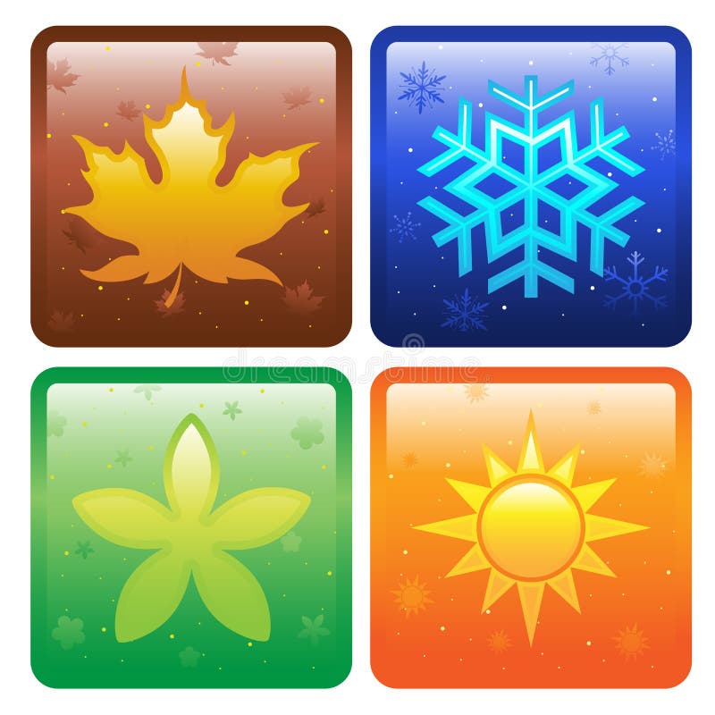 Icons for four seasons stock vector. Illustration of environment - 24483741