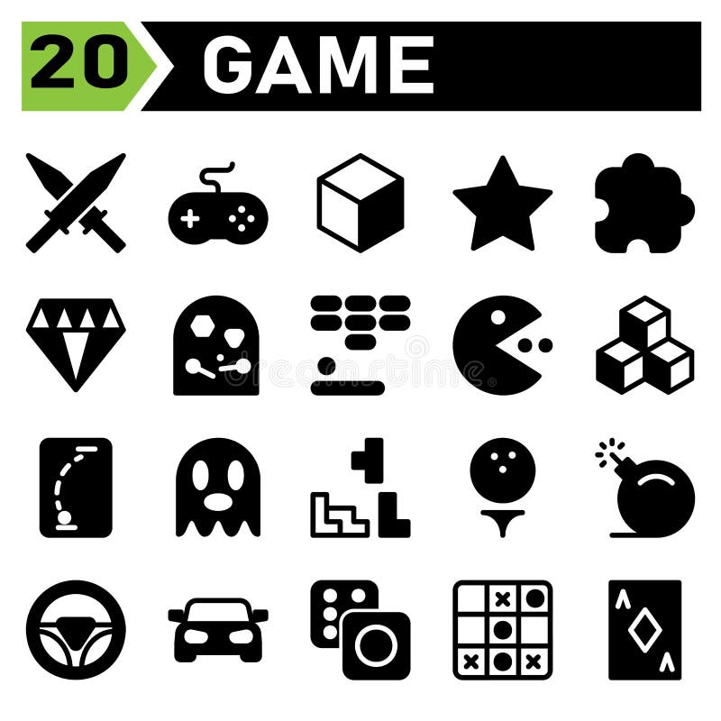 Play Game Icon Set Include Sword, Game, Weapon, Games, Console, Player ...