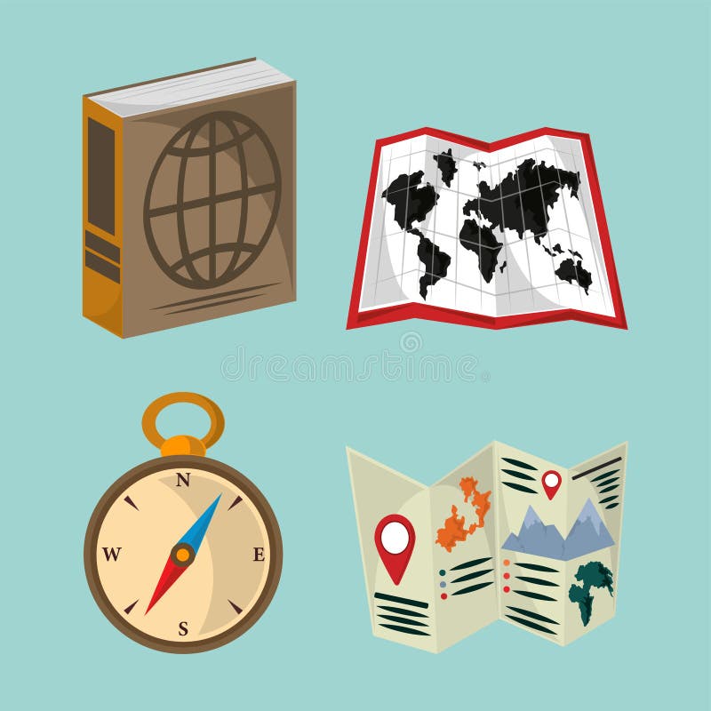 Collection icons geography stock vector. Illustration of travel - 229219313