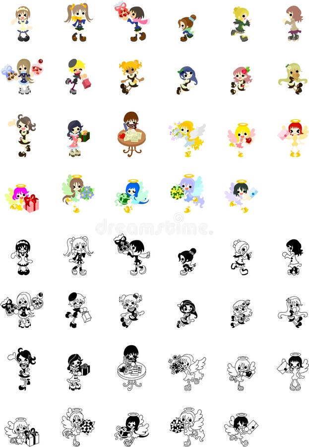 Icons of Girls stock vector. Illustration of confess - 48464926