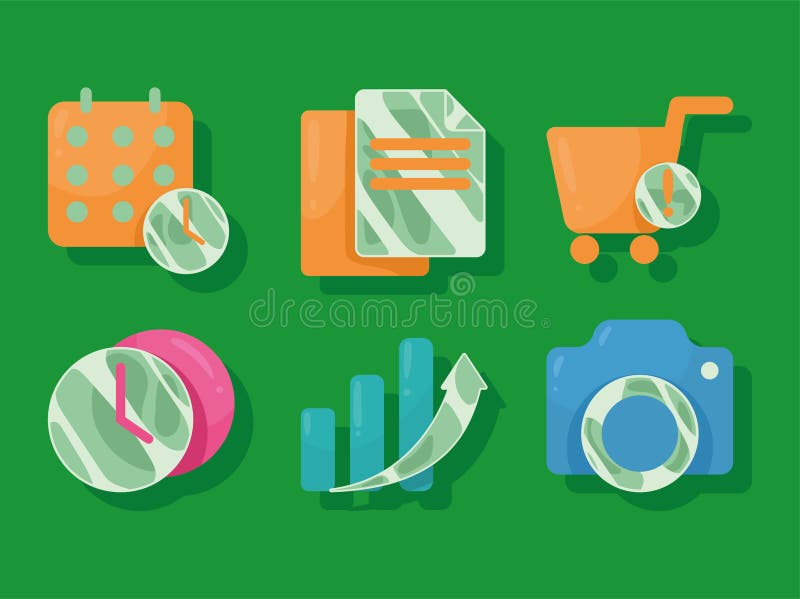 Icons glassmorphism style stock vector. Illustration of design - 257222839