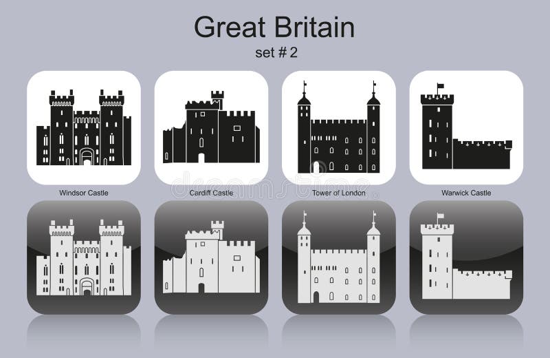 Icons of Great Britain stock vector. Illustration of monochrome - 37474111