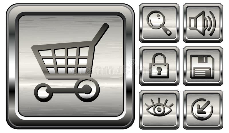 Icons in grey stock vector. Illustration of internet - 11098207