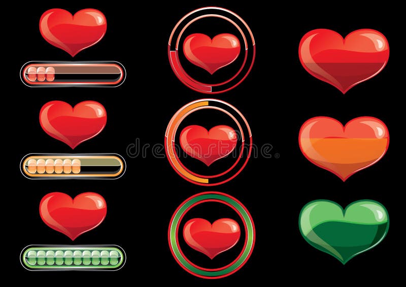 Icons, the Heart with the Scale Load Stock Illustration - Illustration ...