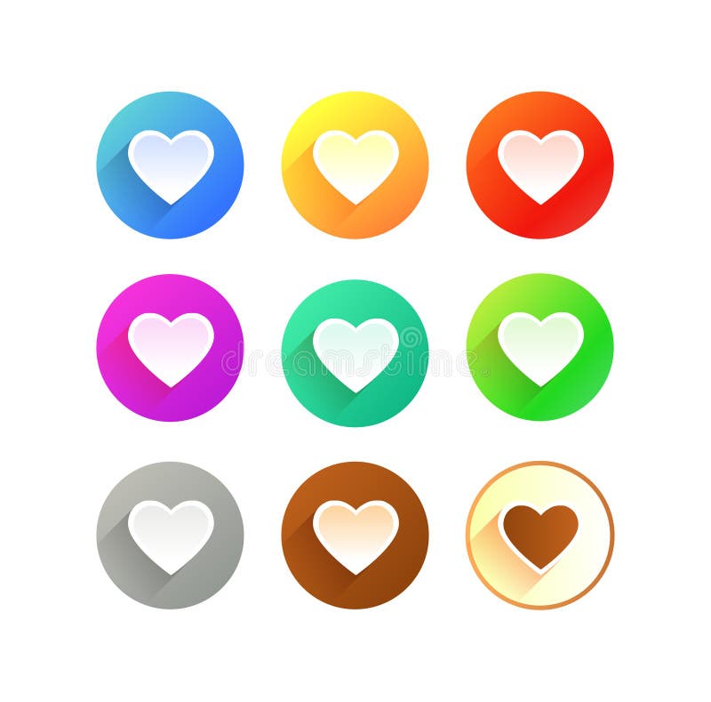 Icons of Heart stock vector. Illustration of shiny, happy - 49294986
