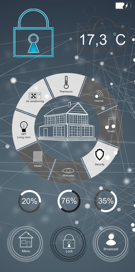 Icons of Home Screen, Isolated on White Background. Stock Illustration ...