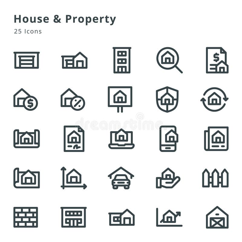 25 Icons of House and Property Collection Stock Vector - Illustration ...