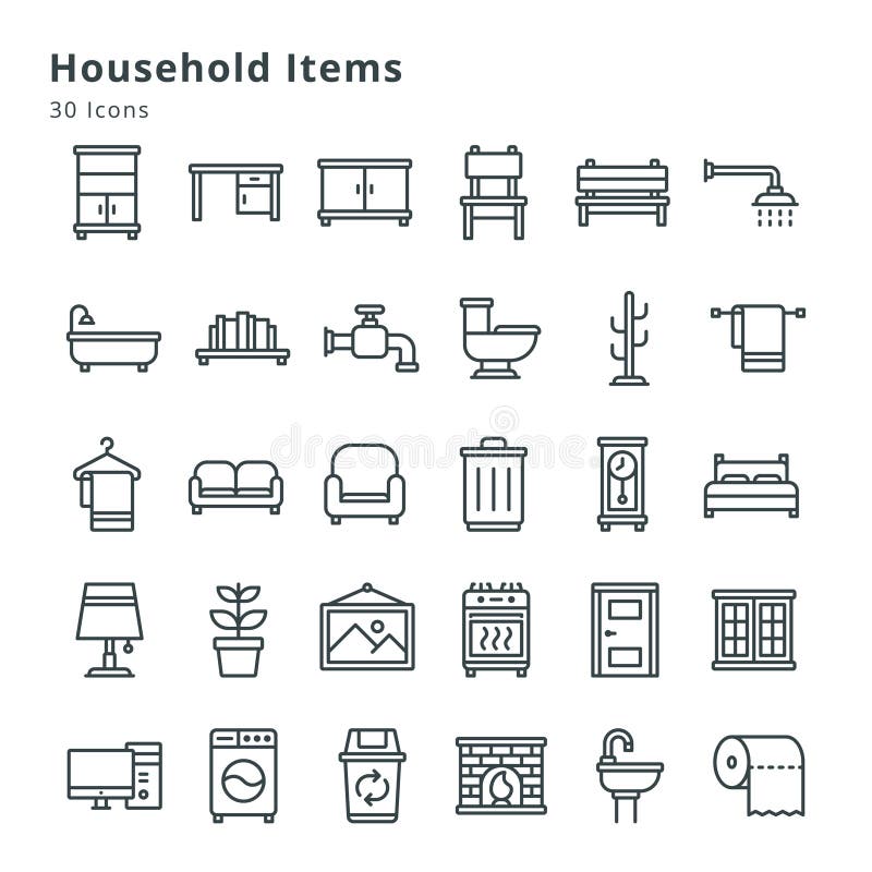Household Items Drawing Stock Illustrations – 903 Household Items ...