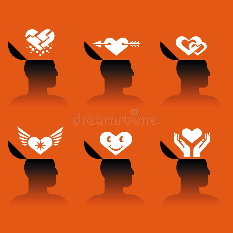 Icons of human head stock vector. Illustration of mind - 22079790