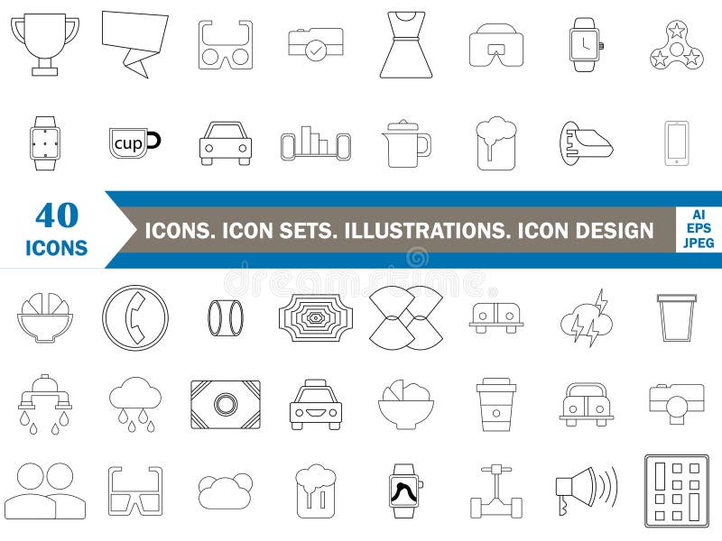 Icons, Icon Sets, Illustrations, Icon Design Vector Illustrator Set ...