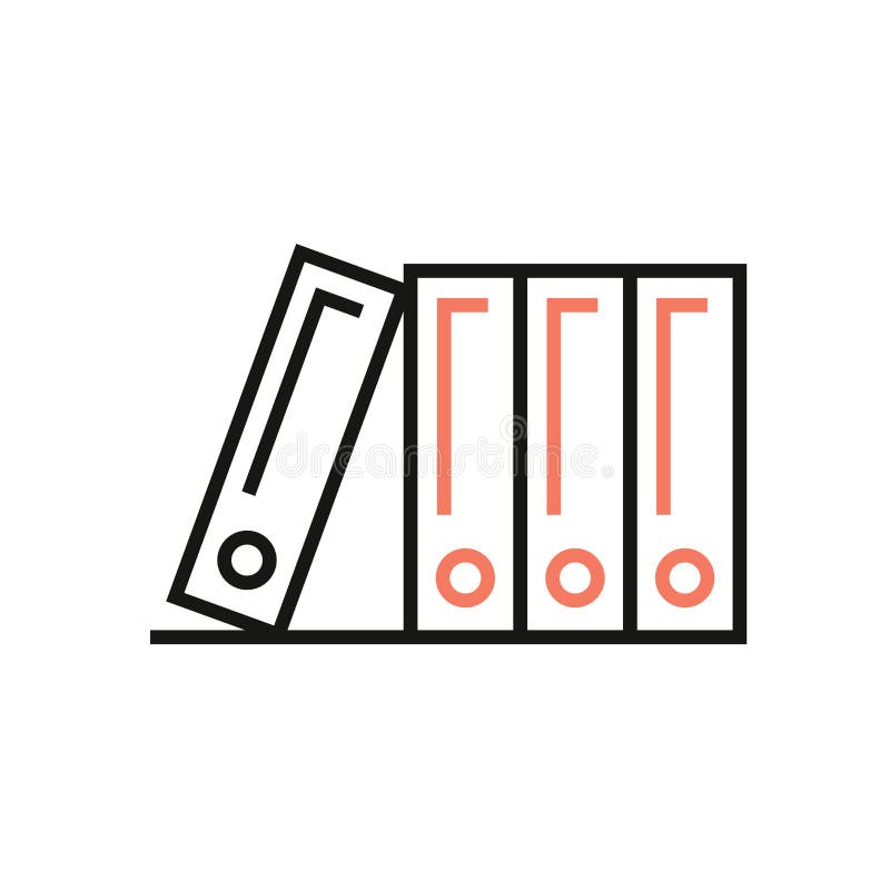 Catalog Icon in Linear Style. Block Folder Symbol with Four ...