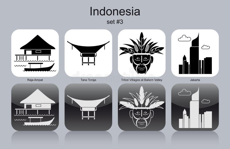 Icons of Indonesia stock vector. Illustration of panorama - 54452929
