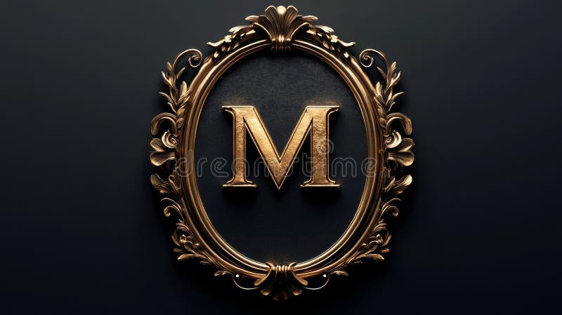 Icons with the Initial Emblem M are Distinctive and Contemporary. Stock ...