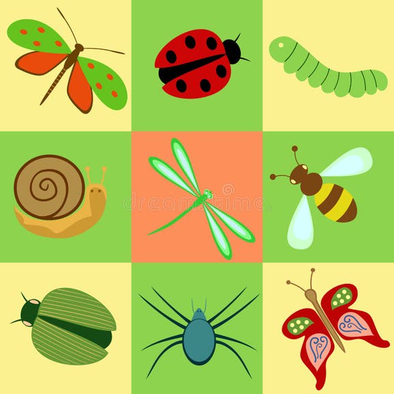 Icons with insects stock illustration. Illustration of icon - 59630860