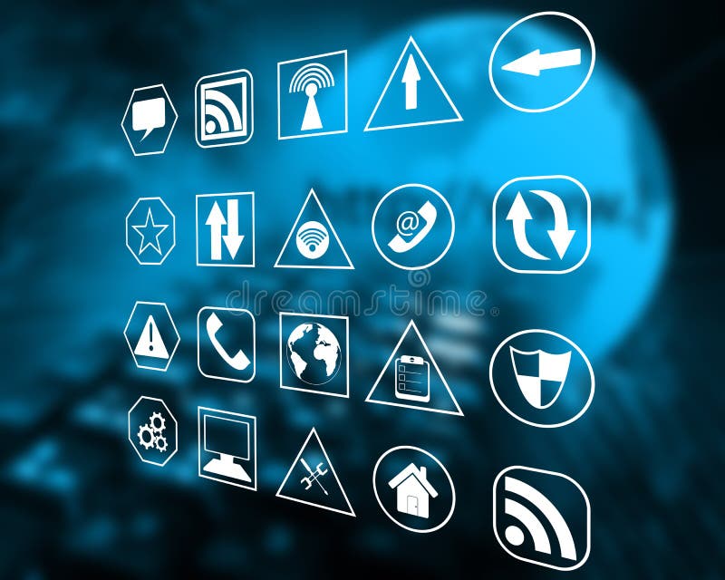 Icons interface stock illustration. Illustration of internet - 43028469