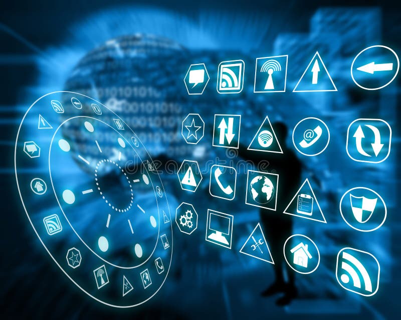 Icons interface stock illustration. Illustration of monitor - 43028479