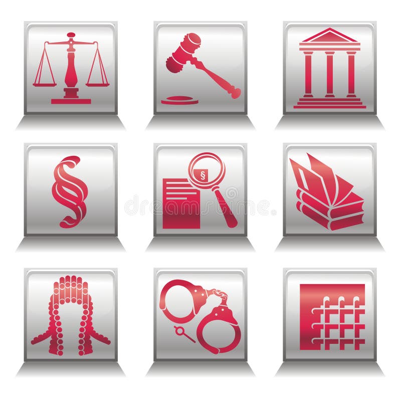 Icons with justice symbols stock vector. Illustration of glossy - 7941821