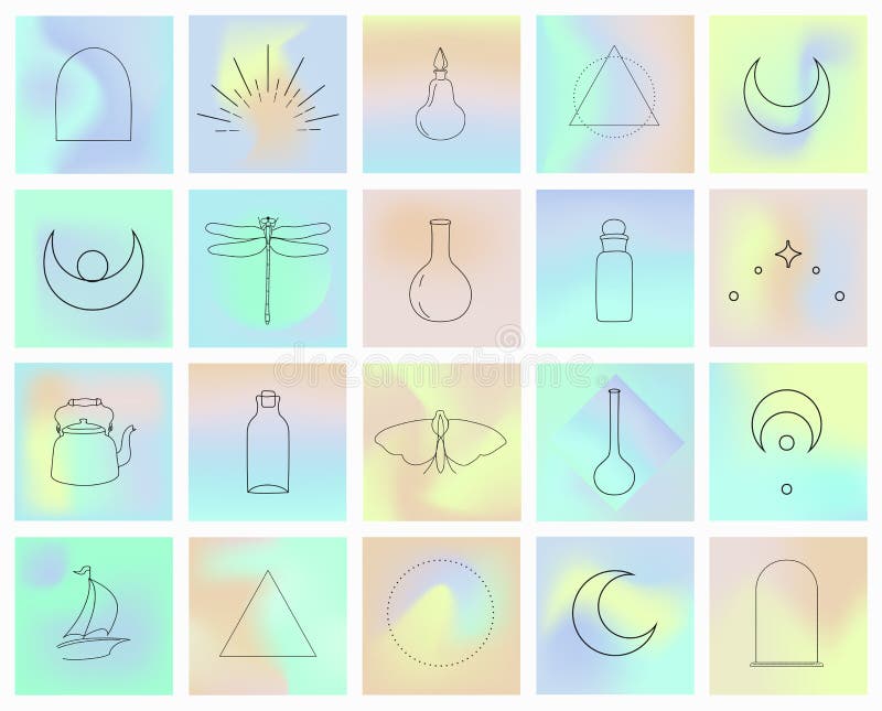 Icons, Line Art Design Elements and Illustrations Stock Vector ...