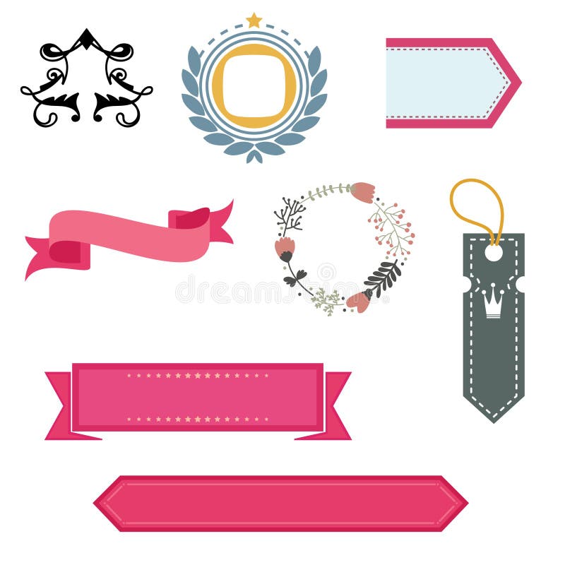 Icons Logos Modified White Background Stock Illustration - Illustration ...