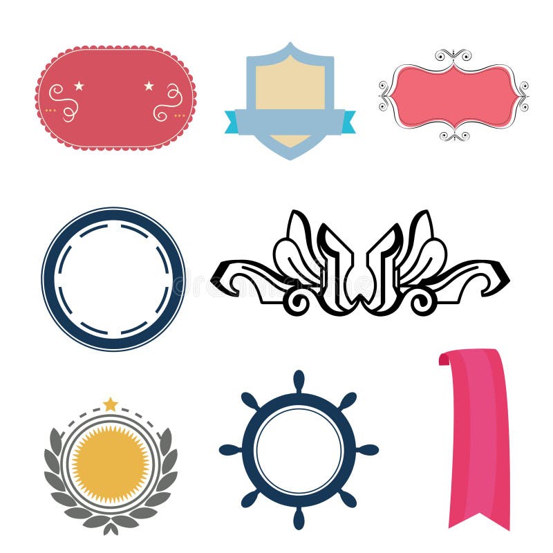 Icons Logos Modified White Background Stock Illustration - Illustration ...