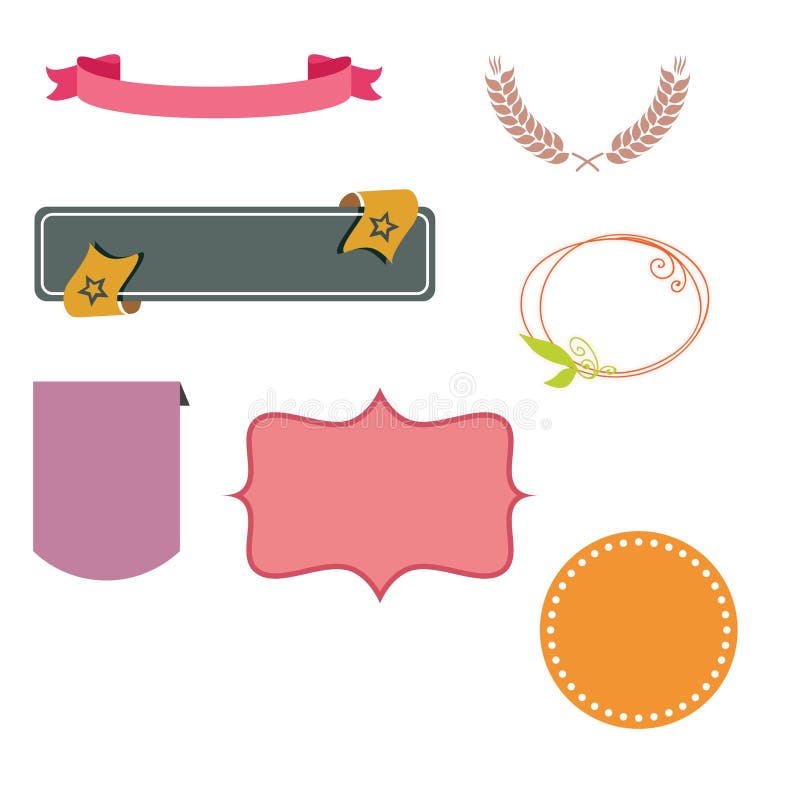 Icons Logos Modified White Background Stock Illustration - Illustration ...