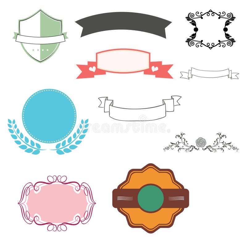 Icons Logos Modified White Background Stock Illustration - Illustration ...