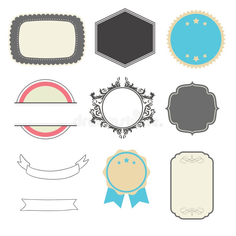 Icons Logos Modified White Background Stock Illustration - Illustration ...