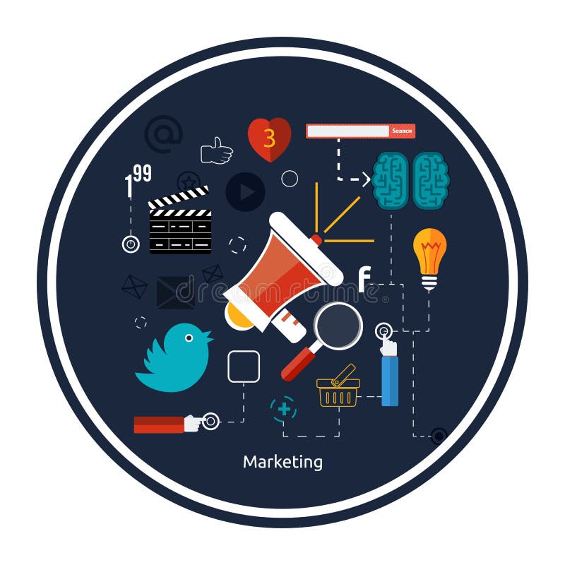 Icons for marketing stock vector. Illustration of marketing - 41561664