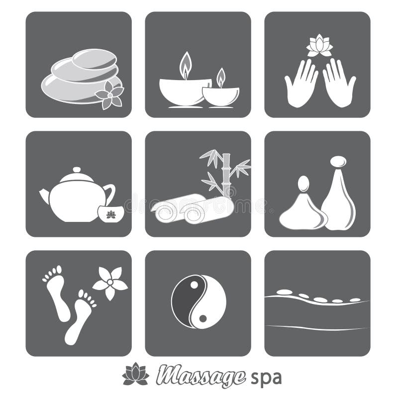 Icons_spa_massage stock vector. Illustration of protection - 21482618