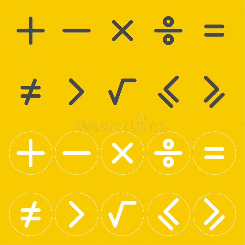 Icons mathematical signs stock vector. Illustration of button - 64361337
