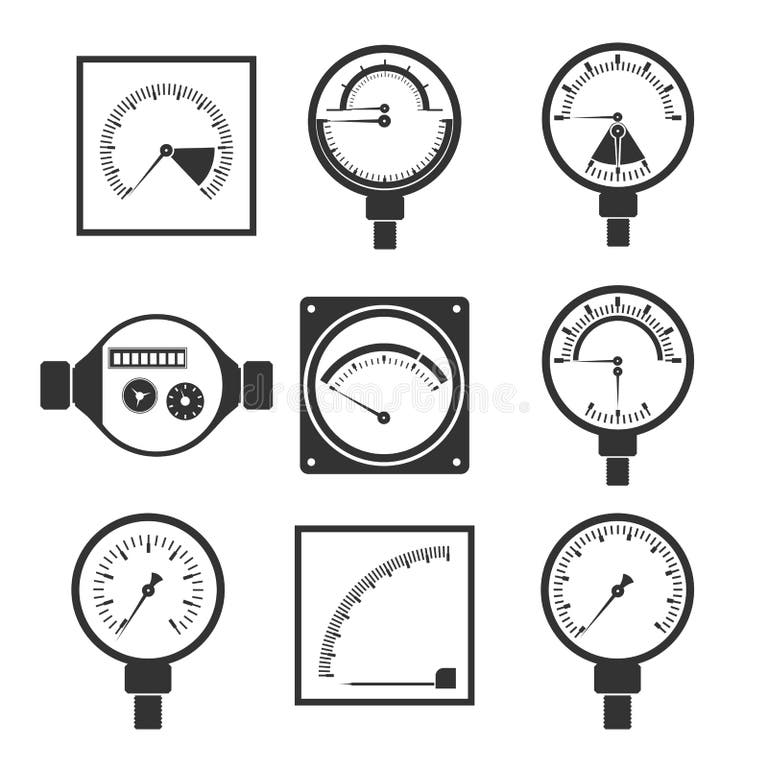 Icons of Measuring Instruments Stock Vector - Illustration of interval ...