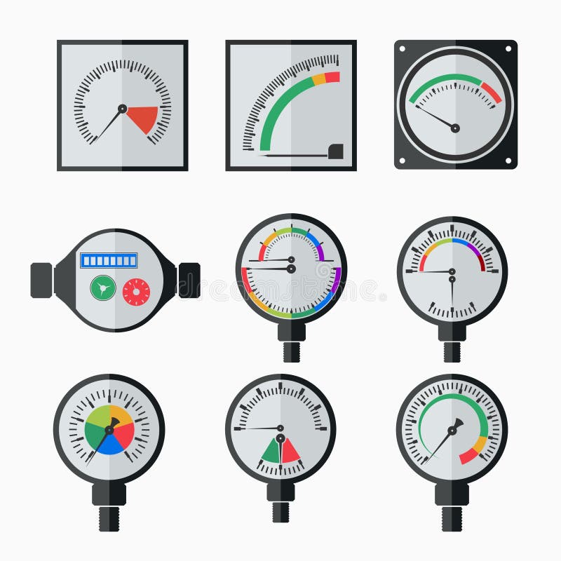 Icons of Measuring Instruments Stock Illustration - Illustration of ...
