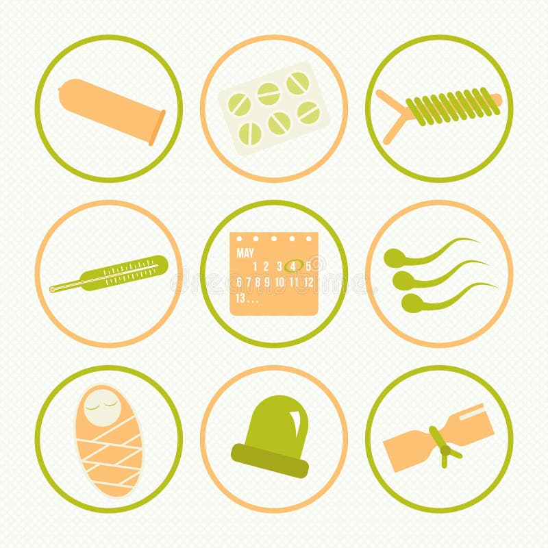 Icons Methods of Contraception Stock Vector - Illustration of health ...