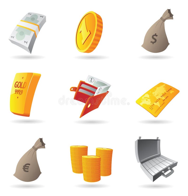 Icons for money stock vector. Illustration of money, clip - 21759824