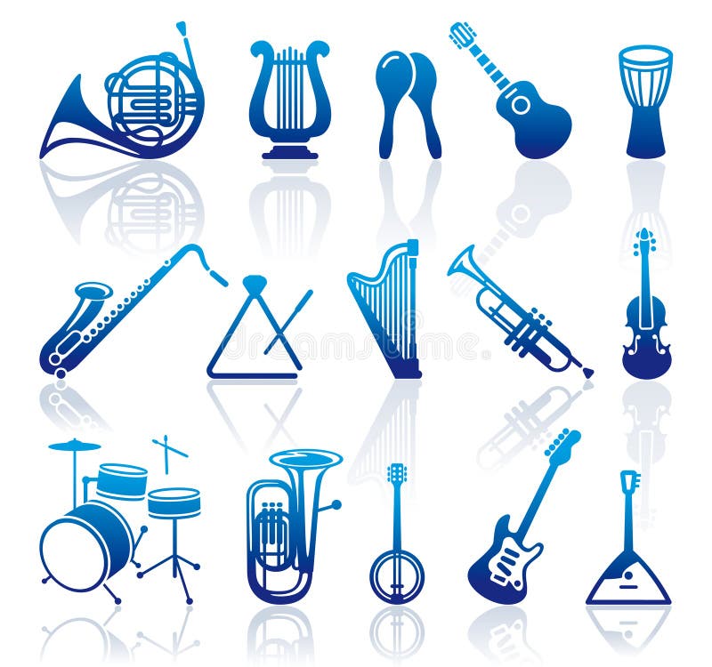 Icons of Musical Instruments Stock Vector - Illustration of strings ...