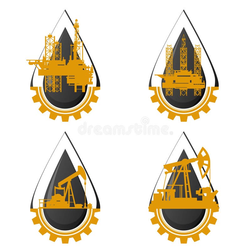 The Icons of the Oil Industry-1 Stock Vector - Illustration of ...