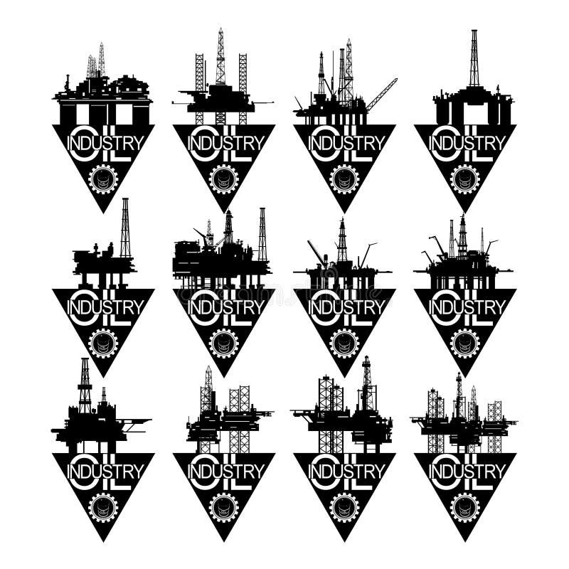 Icons oil industry stock vector. Illustration of mining - 73567627