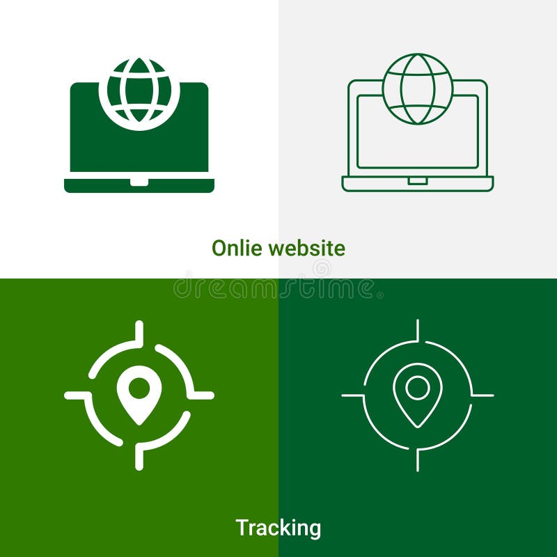 Icons for a Online Website Icon and Tracking Icon Stock Illustration ...