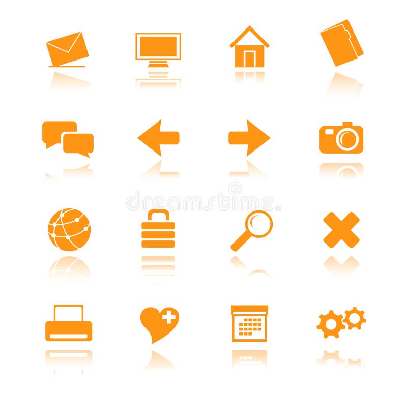 Icons_orange_01 stock vector. Illustration of cart, internet - 9517616