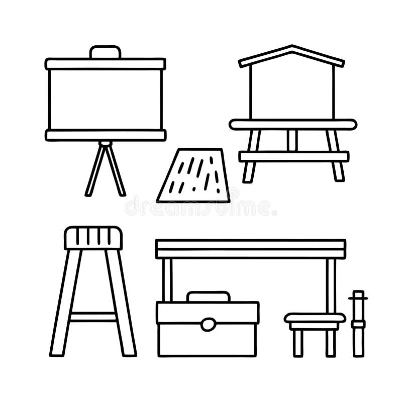 Icons for Outdoor Classroom Activities Stock Vector - Illustration of ...