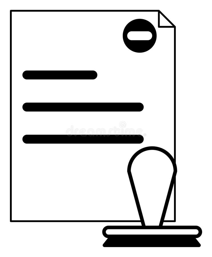 Health Declaration Paper with Stamp Black and White Vector Stock Photo ...
