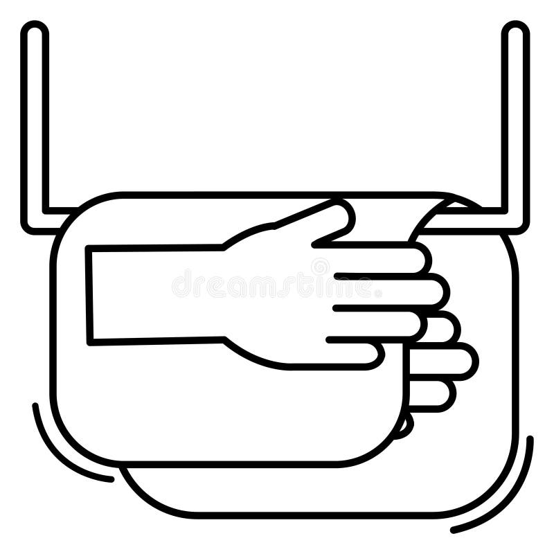 Drying Your Hands Black and White Vector Stock Image - Illustration of ...