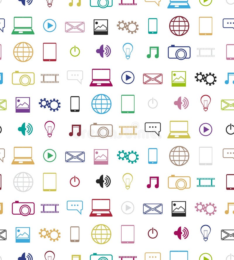 Icons Pattern Design Element Stock Illustration - Illustration of ...