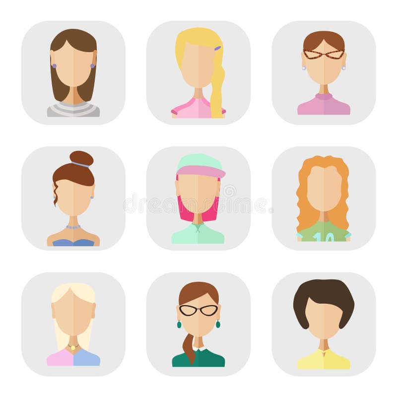 Icons of People in a Flat Style Stock Vector - Illustration of human ...
