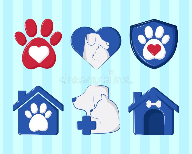 Icons pets love stock vector. Illustration of veterinary - 237505247