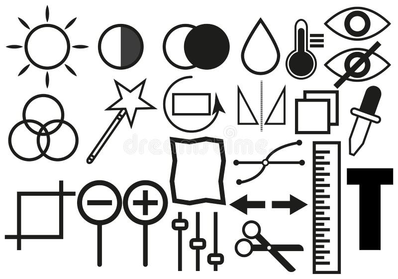 Icons for Photo Editing Software. Stock Vector - Illustration of ...