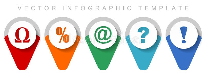 Icons Pointer Collection, Miscellaneous Icons Such As Omega, Percent ...