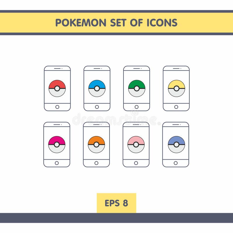 Pokemon icons set editorial stock image. Illustration of connection ... Pokemon icons set editorial stock image. Illustration of connection ...